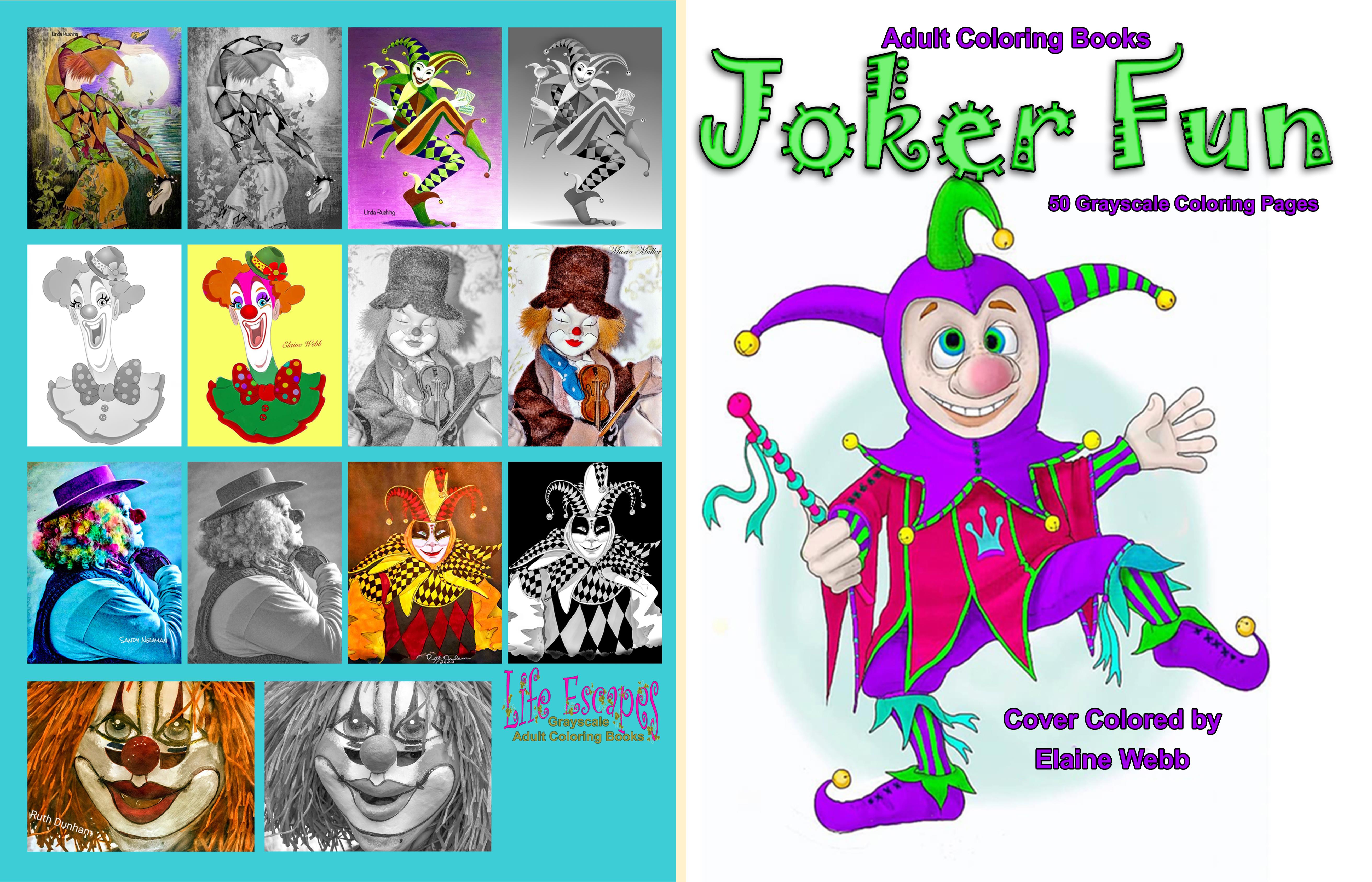 Joker Fun Grayscale Adult Coloring Book by Kimberly Hawthorne : $15.40 ...