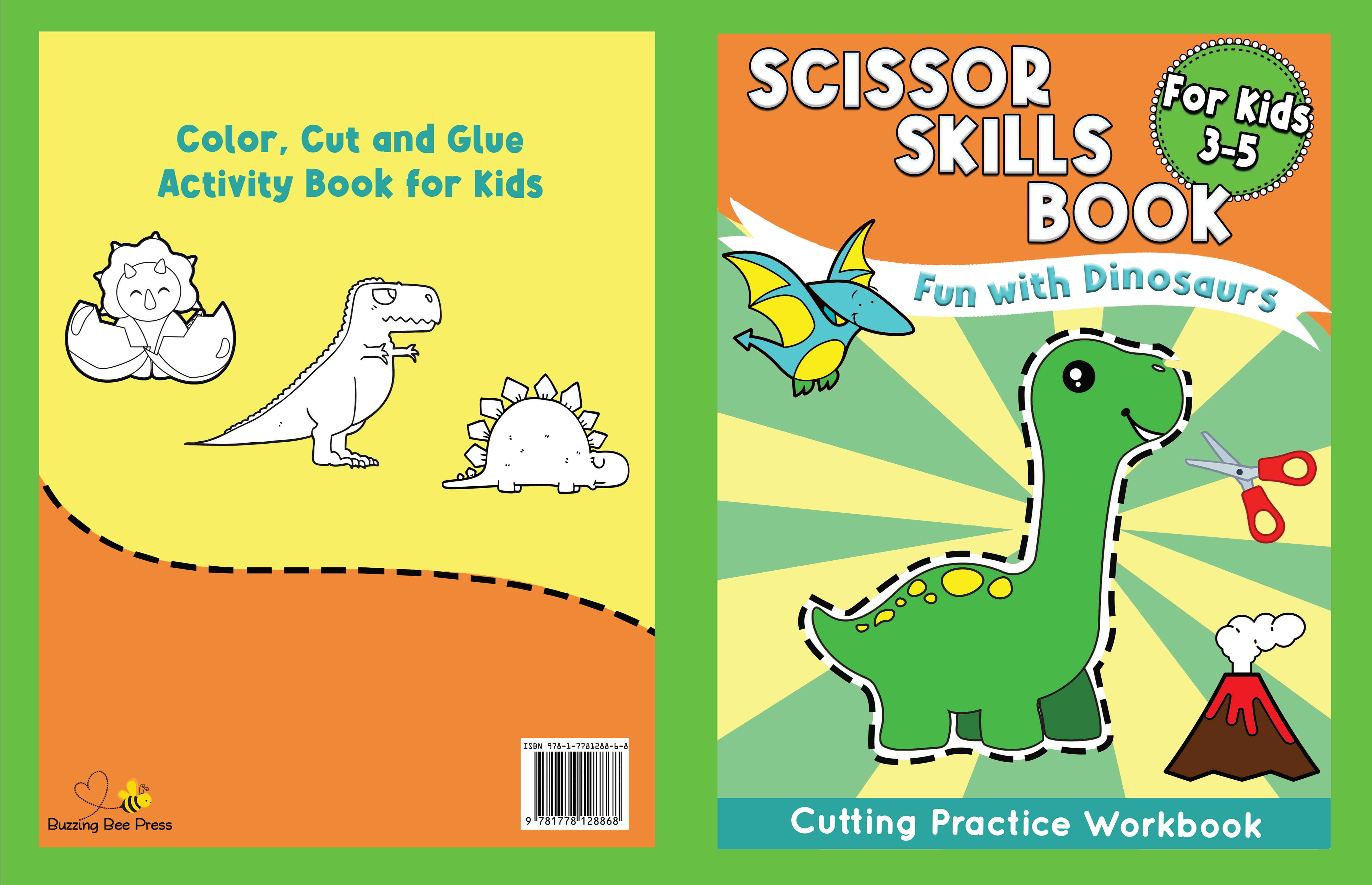 Scissor Skills Book for Kids: Fun with Dinosaurs: Cutting Practice ...